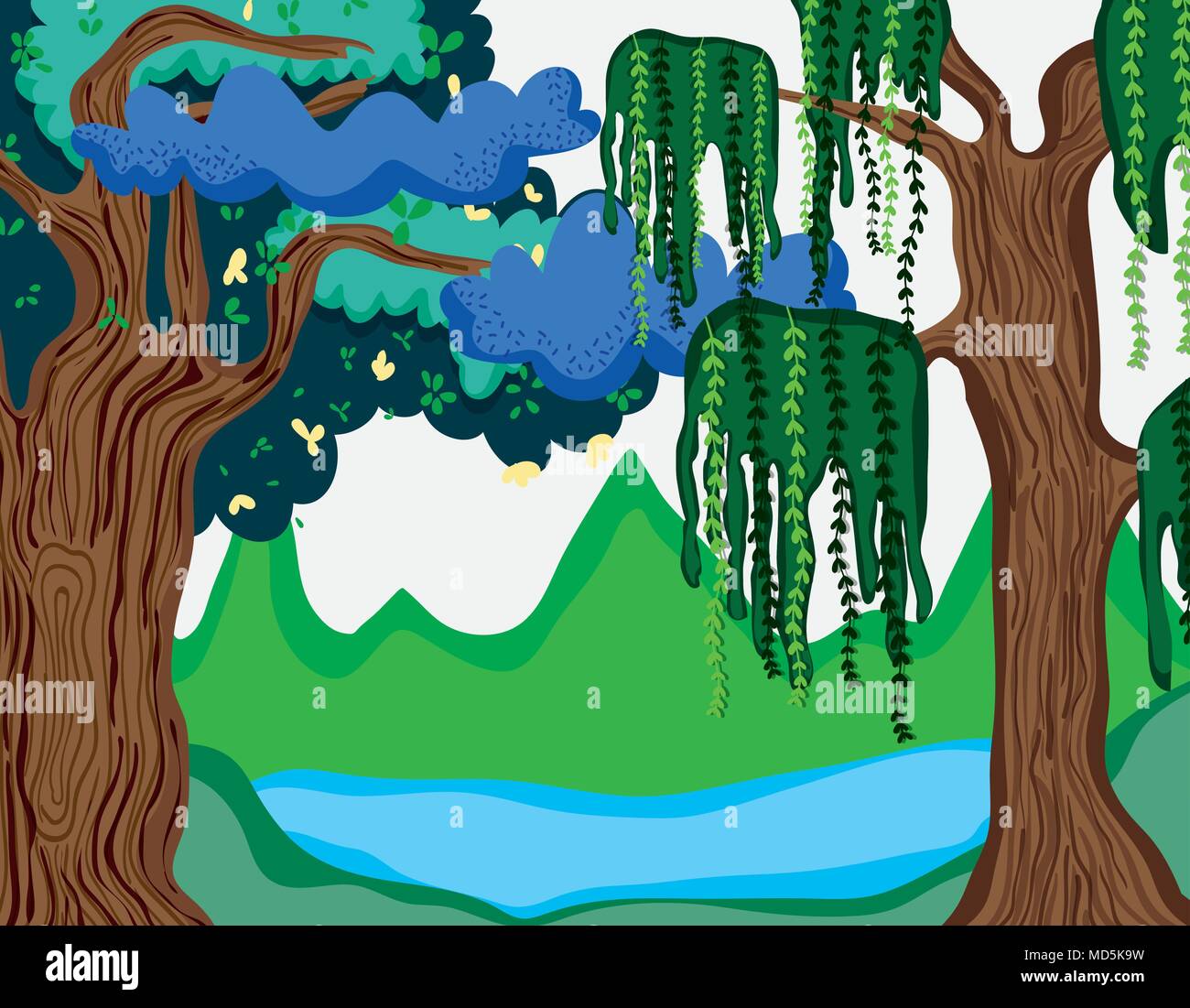 Beautiful forest scenery Stock Vector Image & Art - Alamy