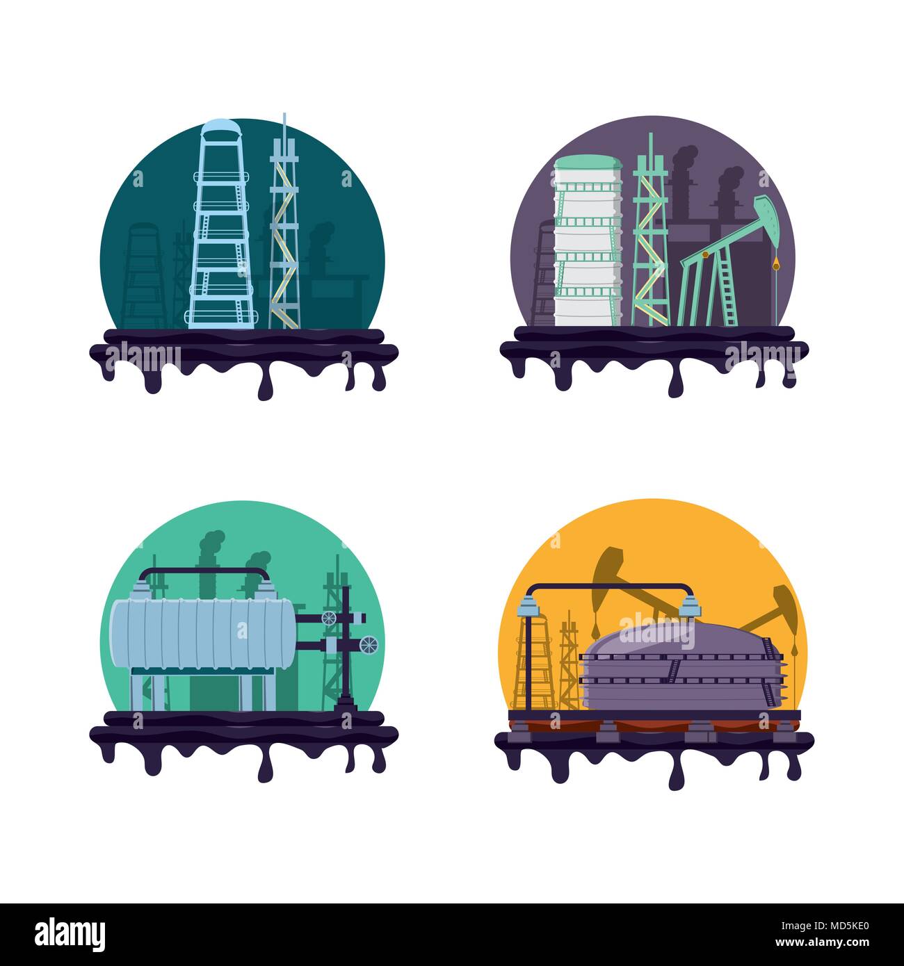 oil industry with refinery plant vector illustration design Stock ...