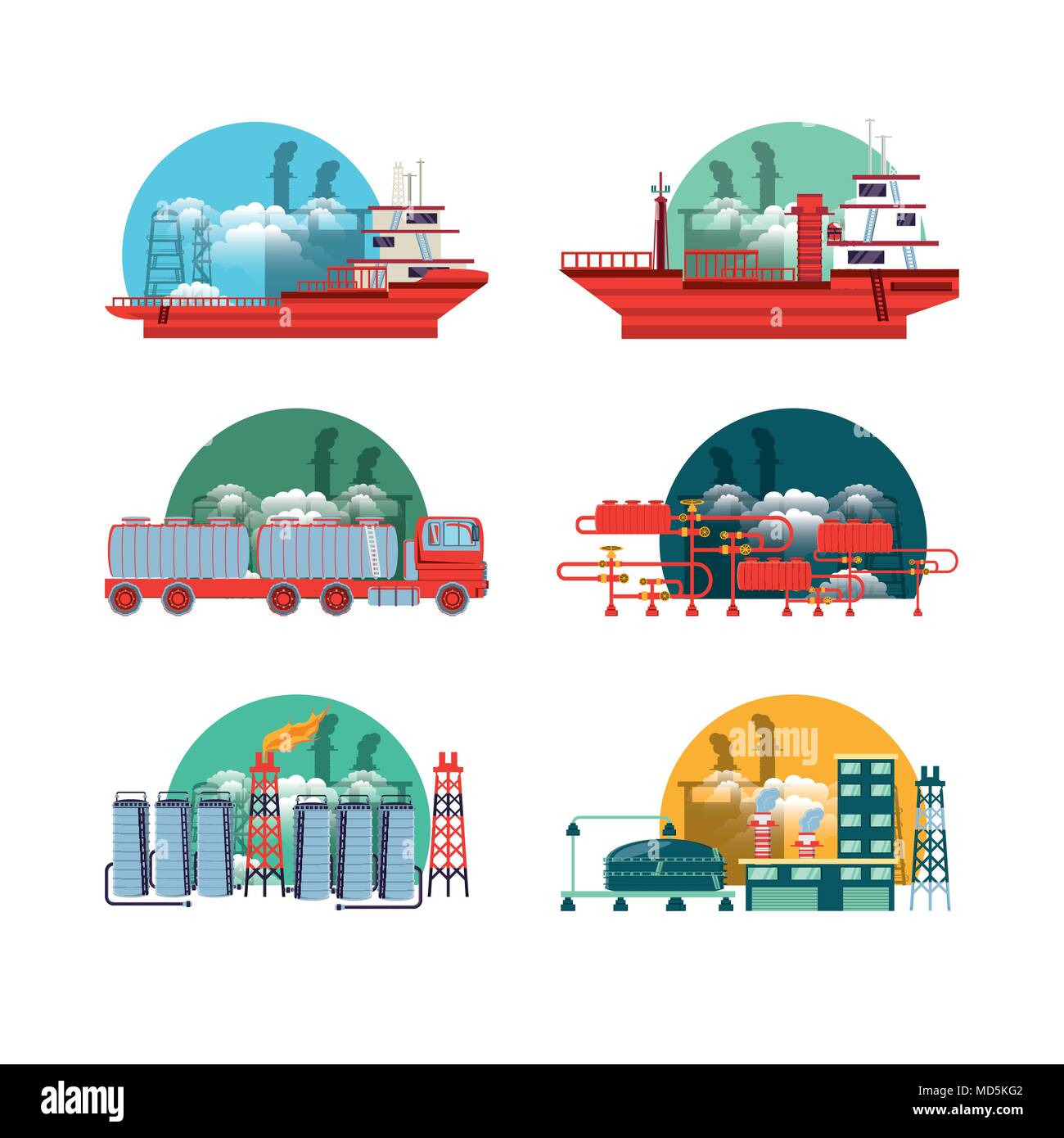 oil industry with refinery plant vector illustration design Stock ...
