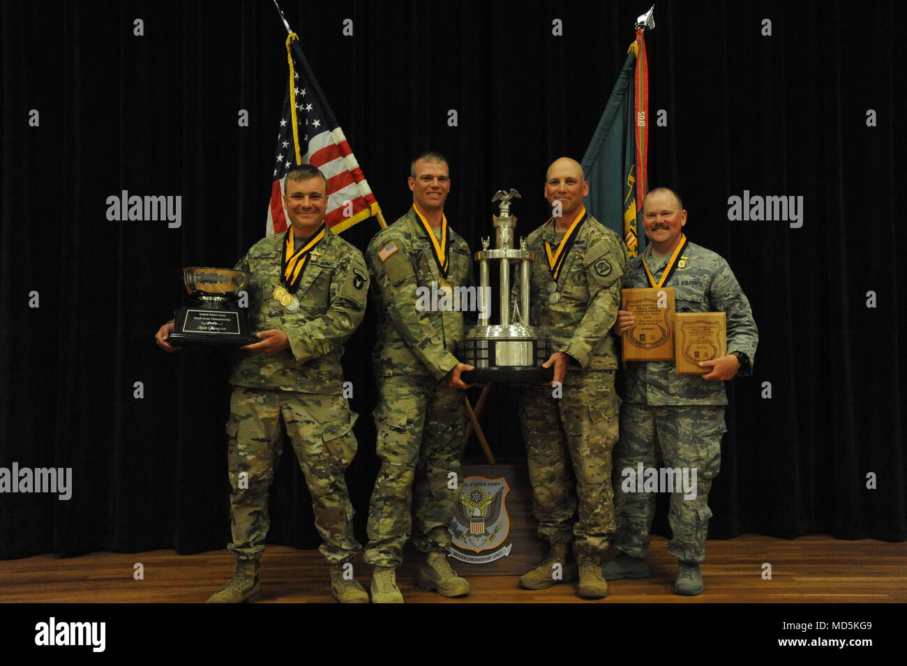 Iowa National Guard (IANG) team poses with their portion of the spoils ...