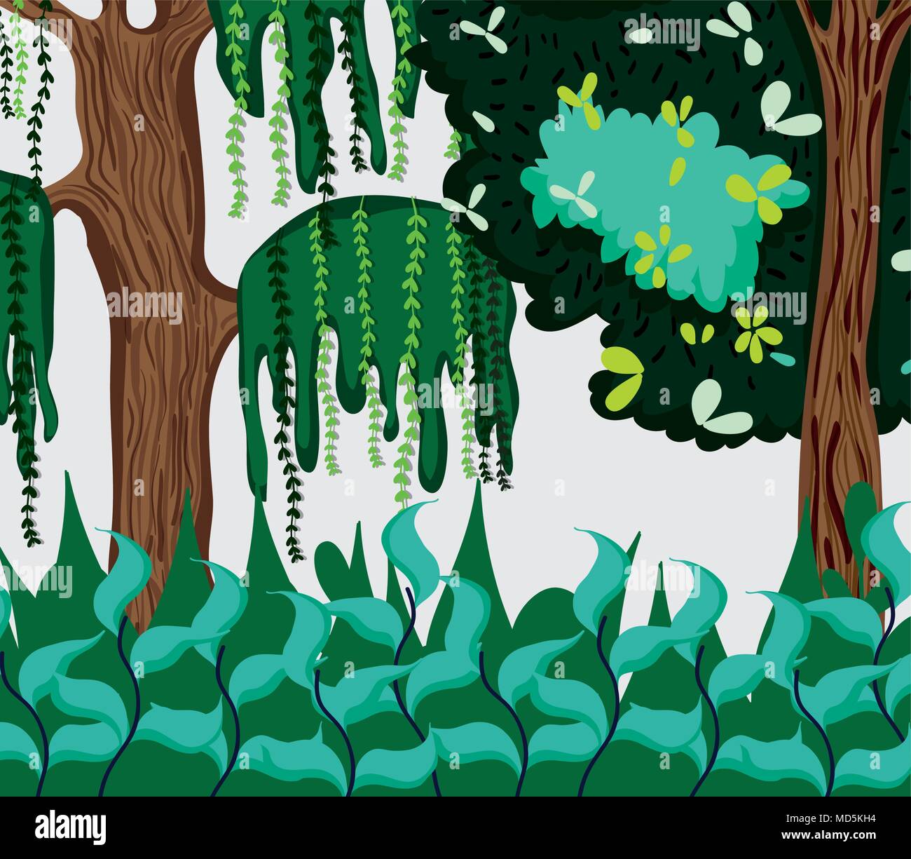 Beautiful forest scenery Stock Vector Image & Art - Alamy