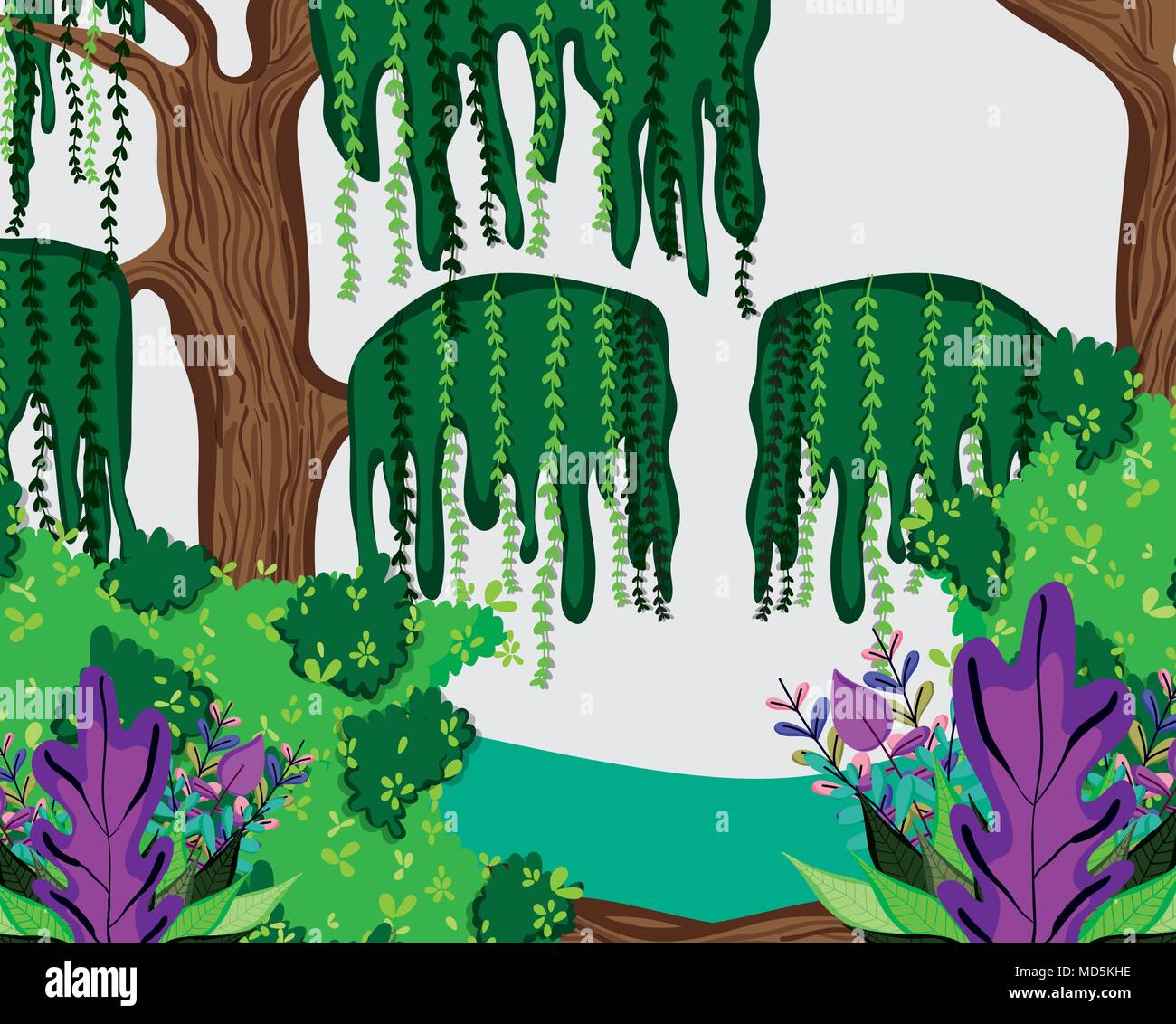 Beautiful forest scenery Stock Vector Image & Art - Alamy