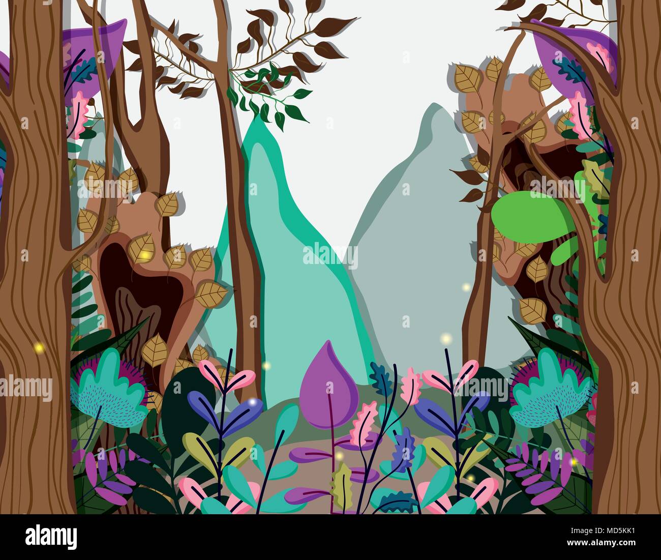 Beautiful forest scenery Stock Vector Image & Art - Alamy