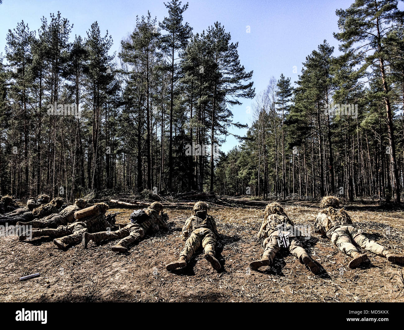 Paratroopers are pouring heavy fire into the enemy from a support by ...