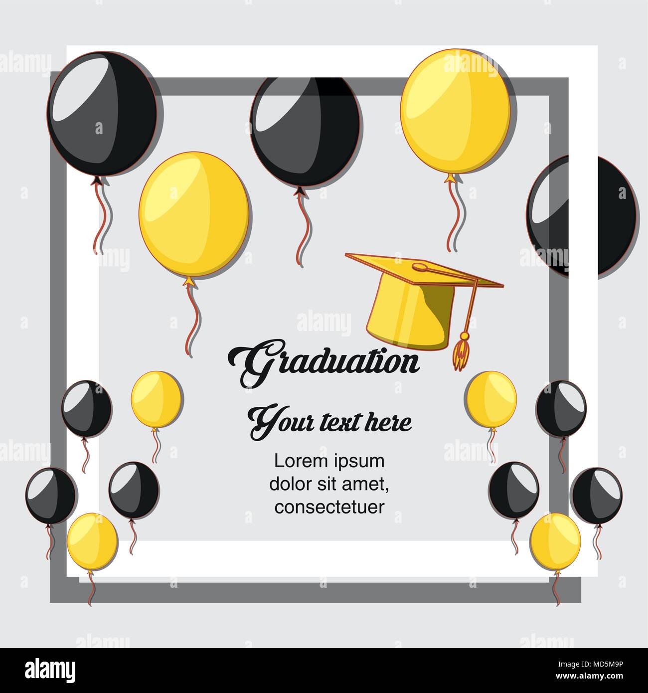 graduation card with hat icon vector illustration design Stock Vector ...