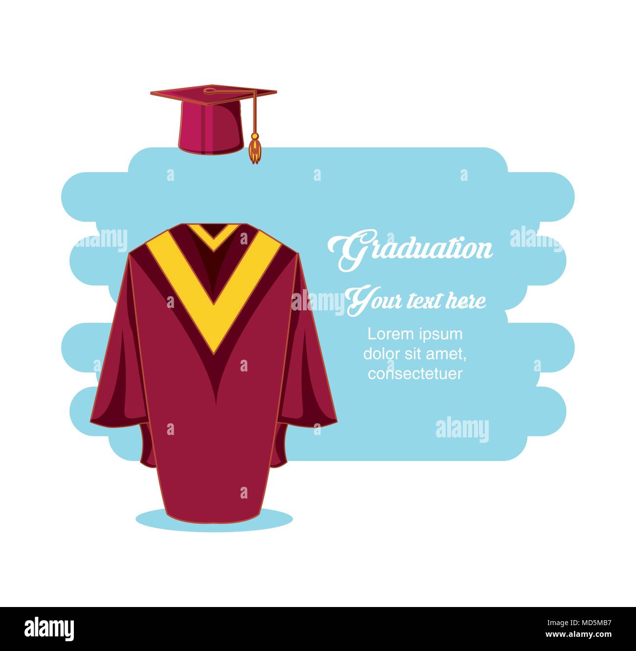graduation card with suit uniform vector illustration design Stock ...