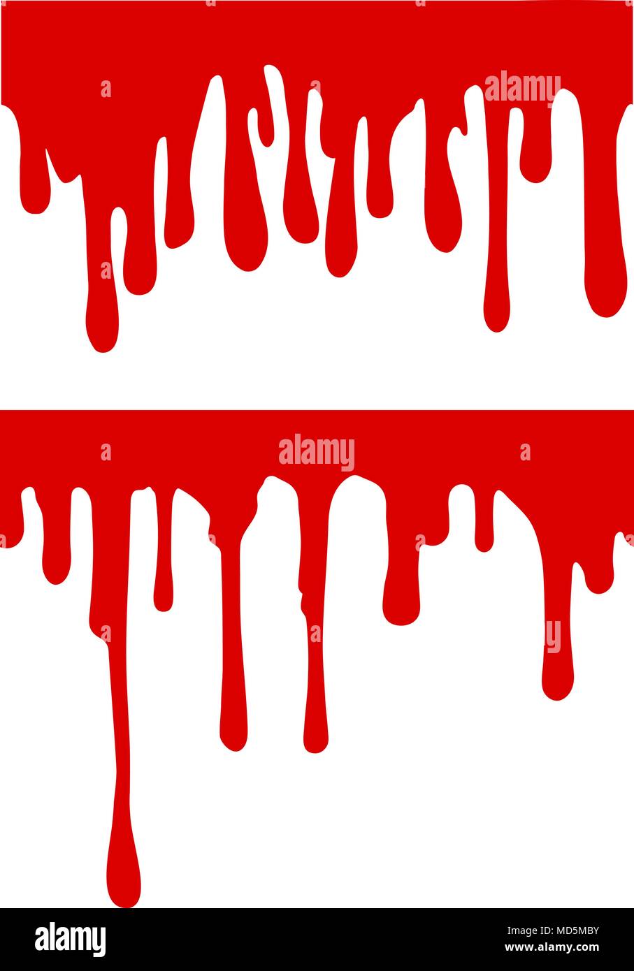 Pair of red paint or blood drips. Vector illustration for your design ...