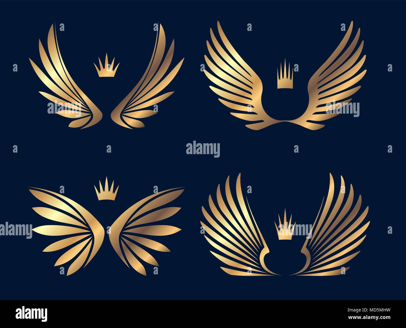 Gold Wings Stock Vector Images - Alamy