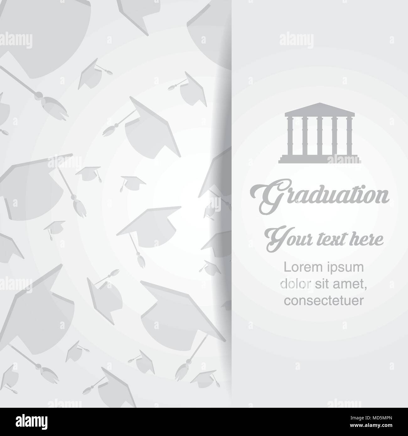graduation card with classic building vector illustration design Stock ...