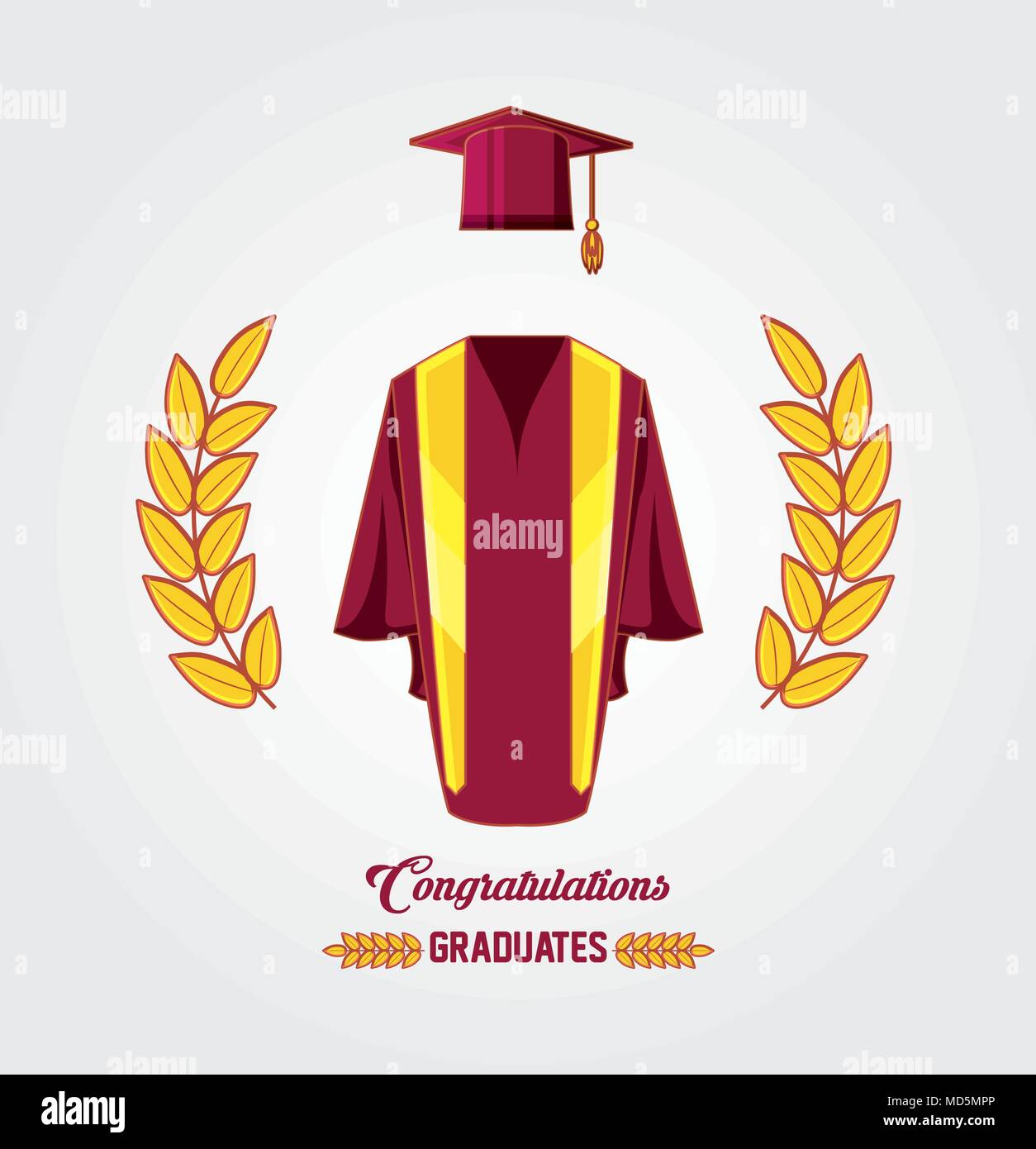 graduation card with suit uniform vector illustration design Stock ...