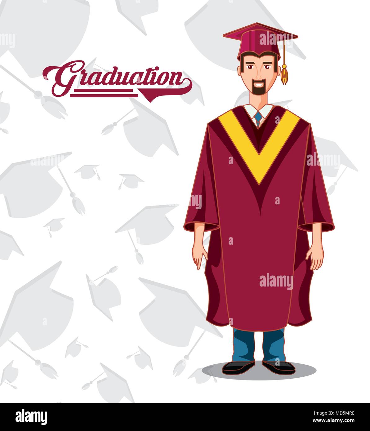 Boy avatar graduation university Stock Vector Images - Alamy