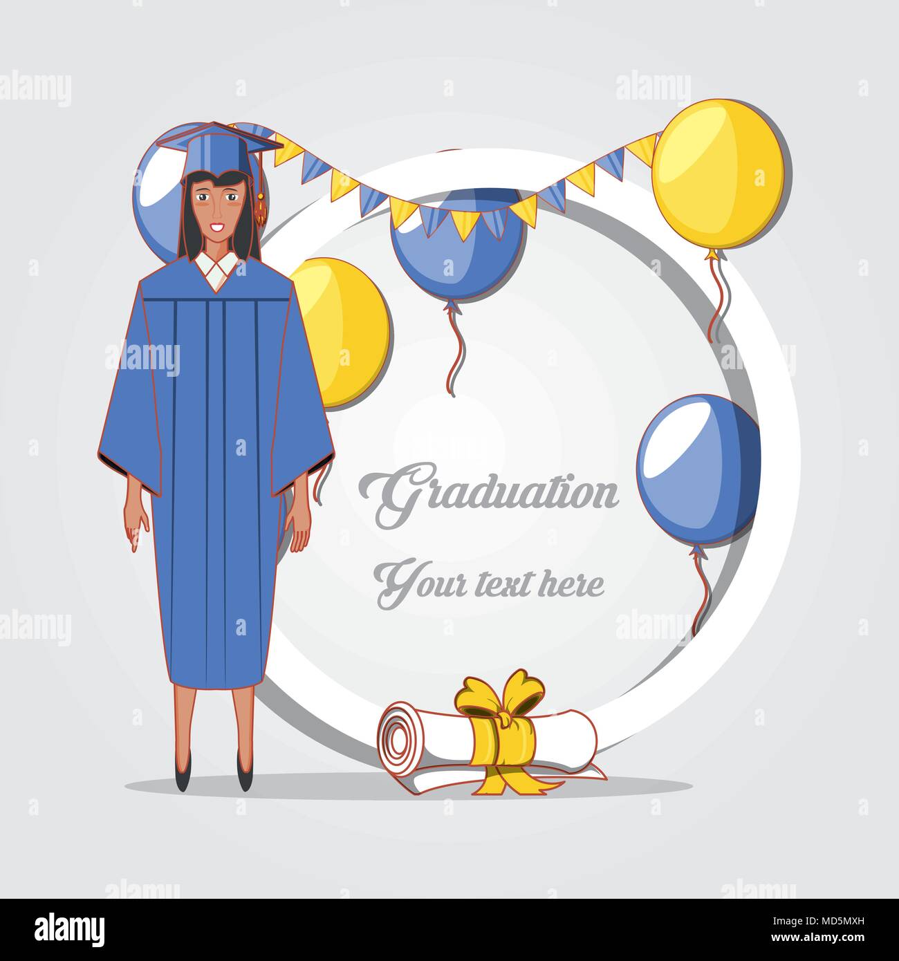 graduate woman avatar character vector illustration design Stock Vector ...
