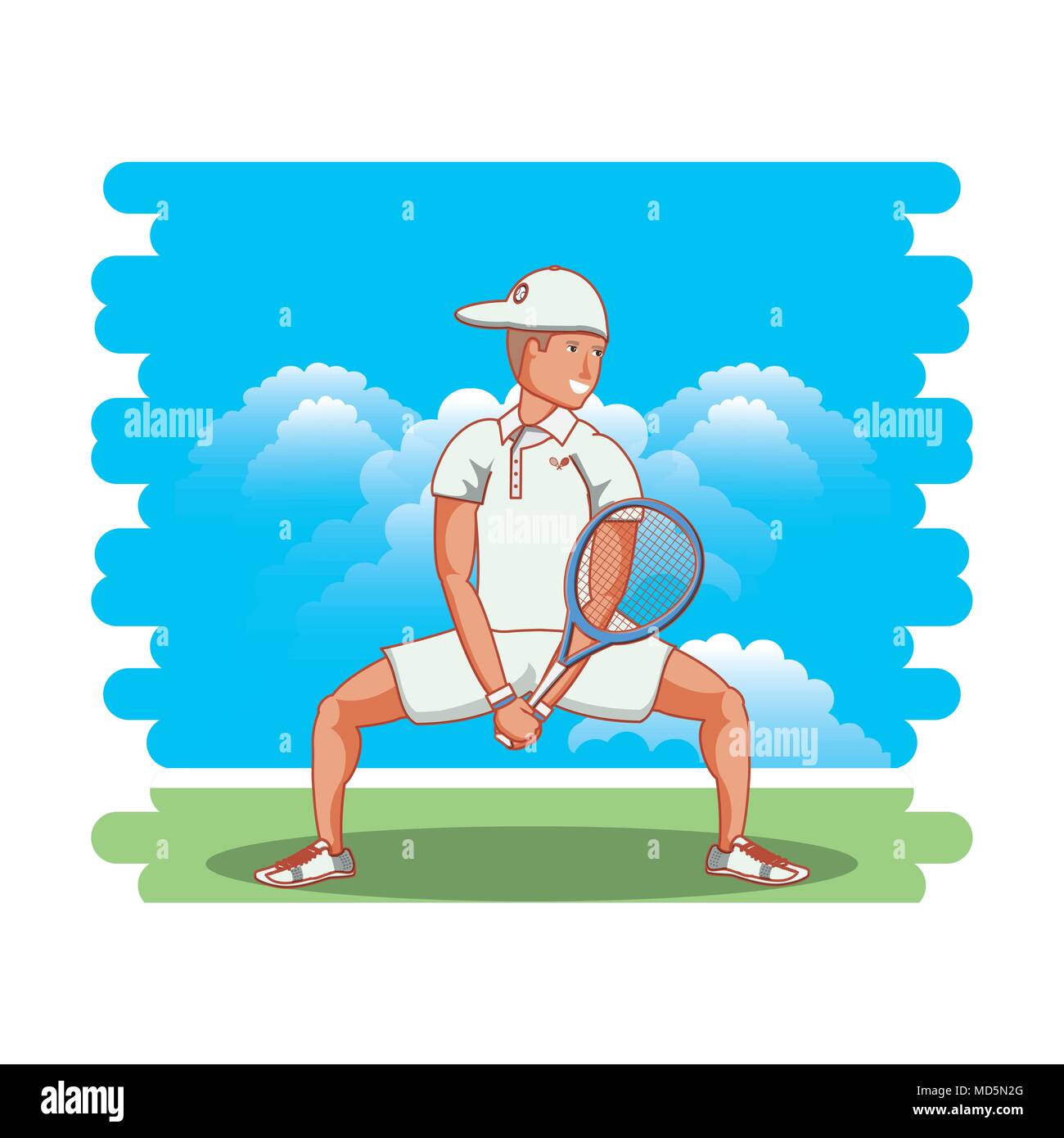 man playing tennis character vector illustration design Stock Vector ...