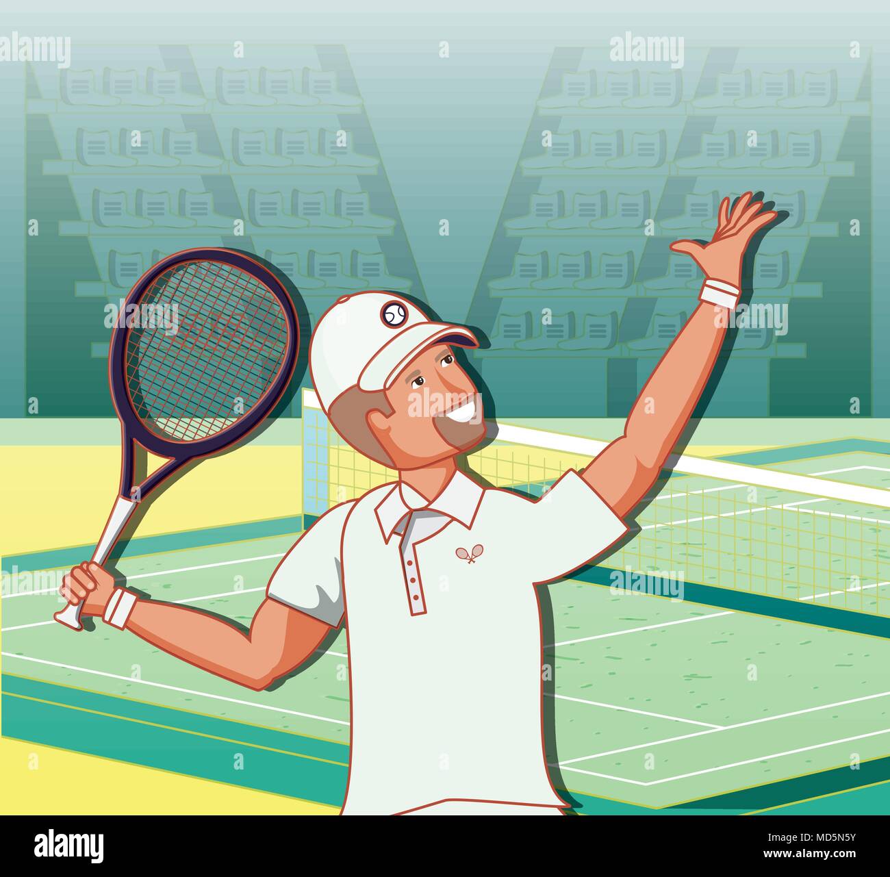 man playing tennis character vector illustration design Stock Vector ...