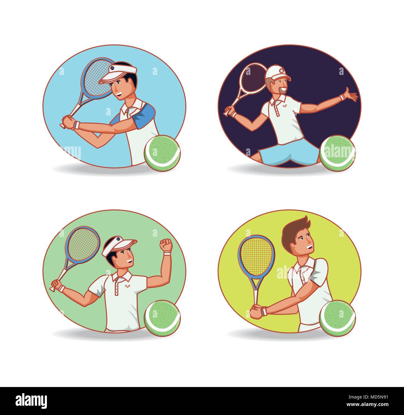 men players tennis characters vector illustration design Stock Vector ...