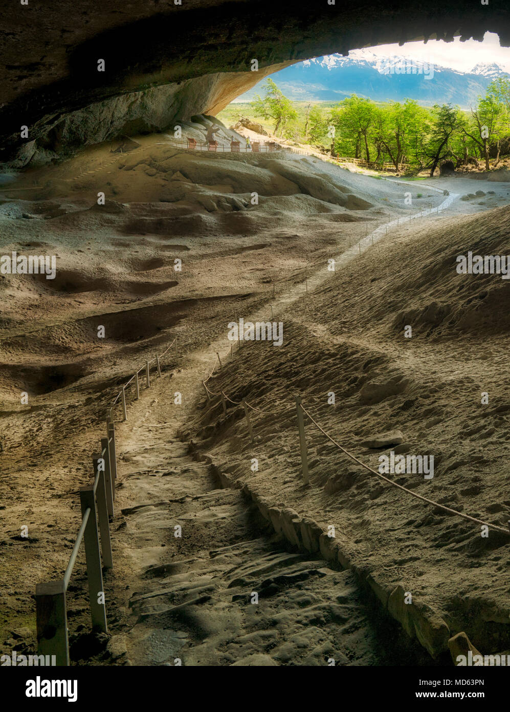 Cave at Cueva del Milodon Natural Monument, Chile, South america Stock ...