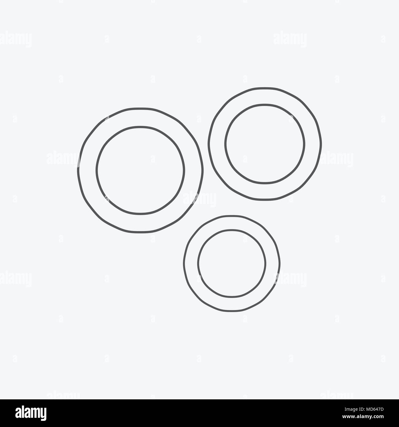 Old coins flat black outline design icon. Vector eps10 illustration ...