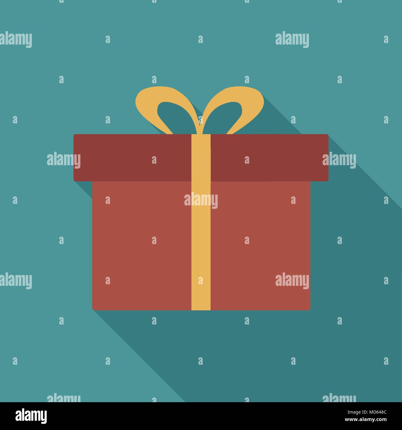 Present flat long shadow design icon. Vector eps10 illustration Stock ...