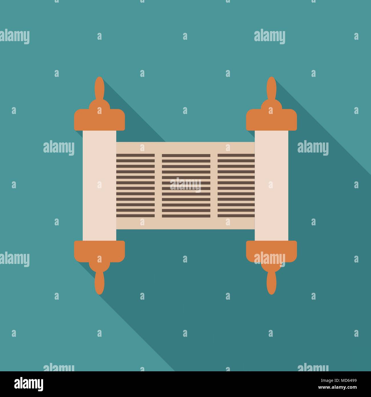 Scroll flat long shadow design icon. Vector eps10 illustration Stock ...