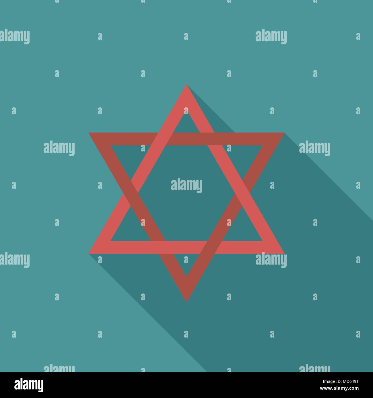 Star of david flat long shadow design icon. Vector eps10 illustration ...