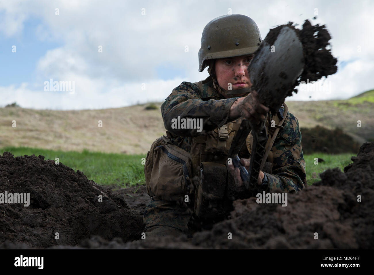U.S. Marine Pvt. Micheala Schardt, with Golf Company, Marine Combat ...