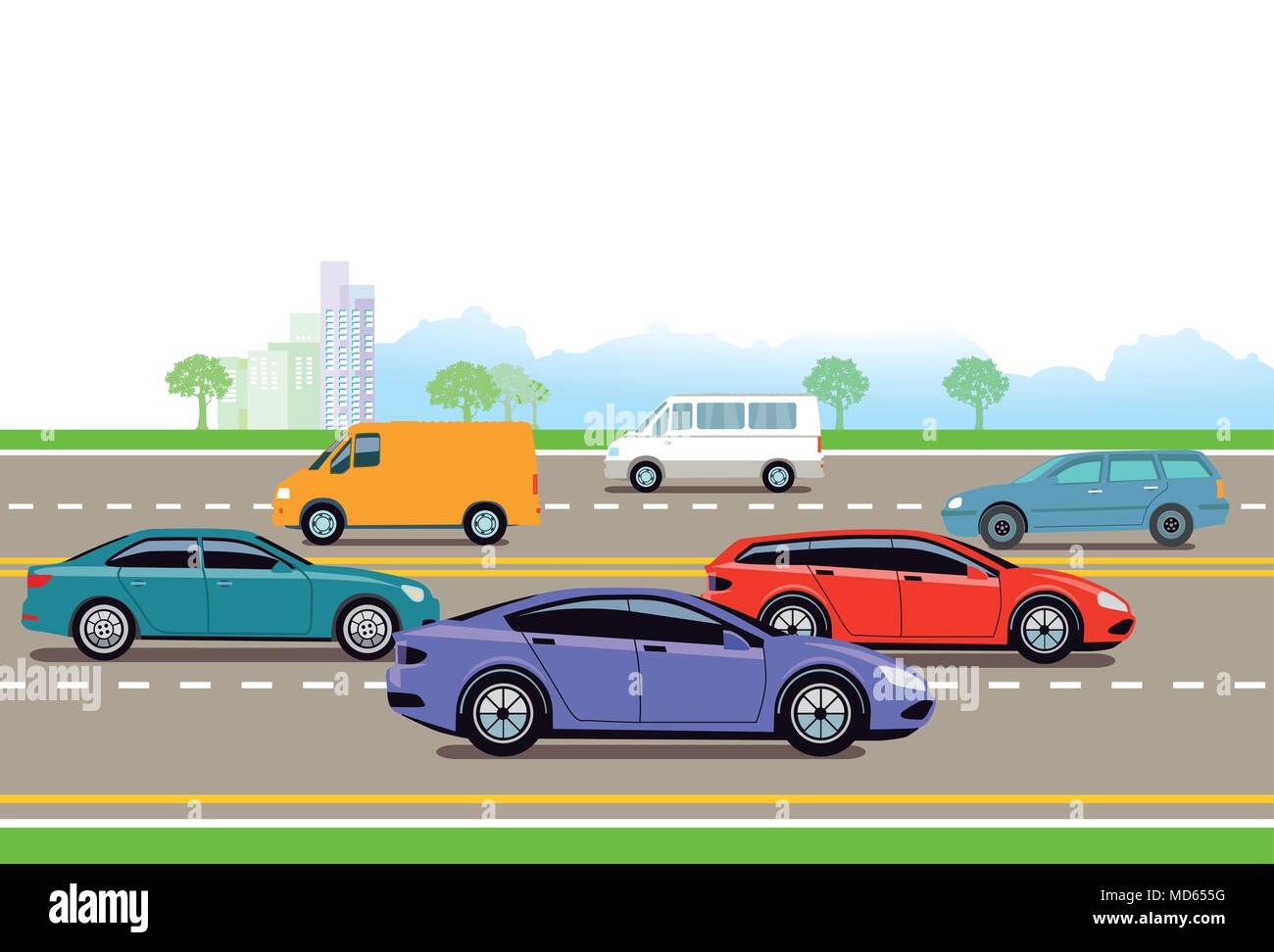 Expressway in the big city illustration Stock Vector Image & Art - Alamy