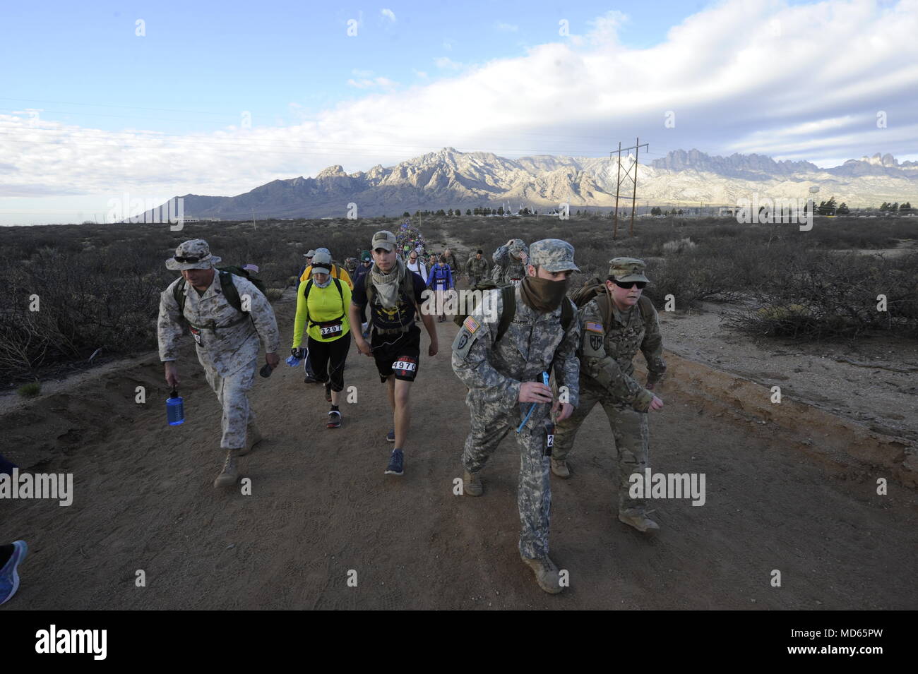 Participants in the 2018 Bataan Memorial Death March hike at White ...