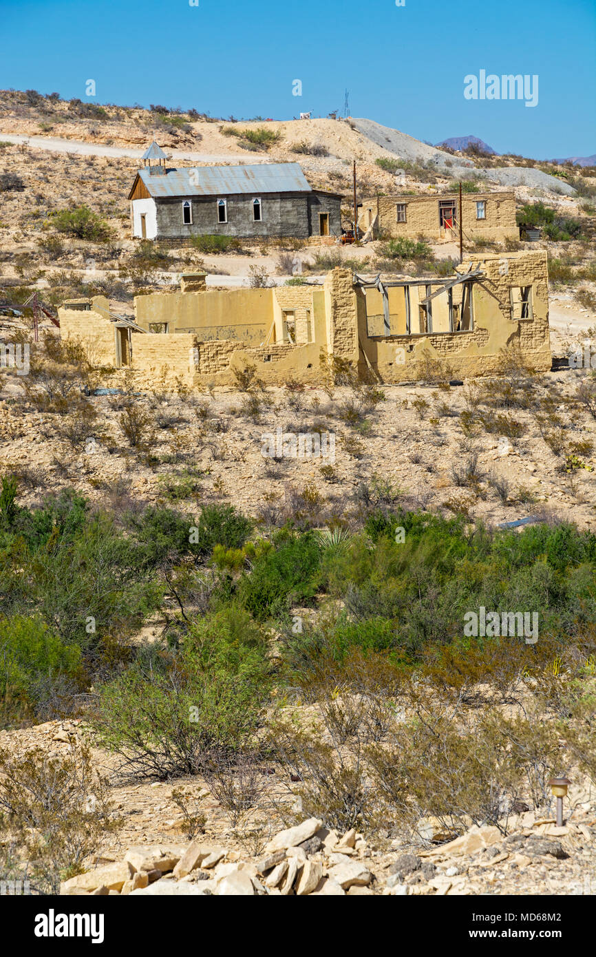 Texas, Brewster County, Terlingua, former mining district, now a semi ...
