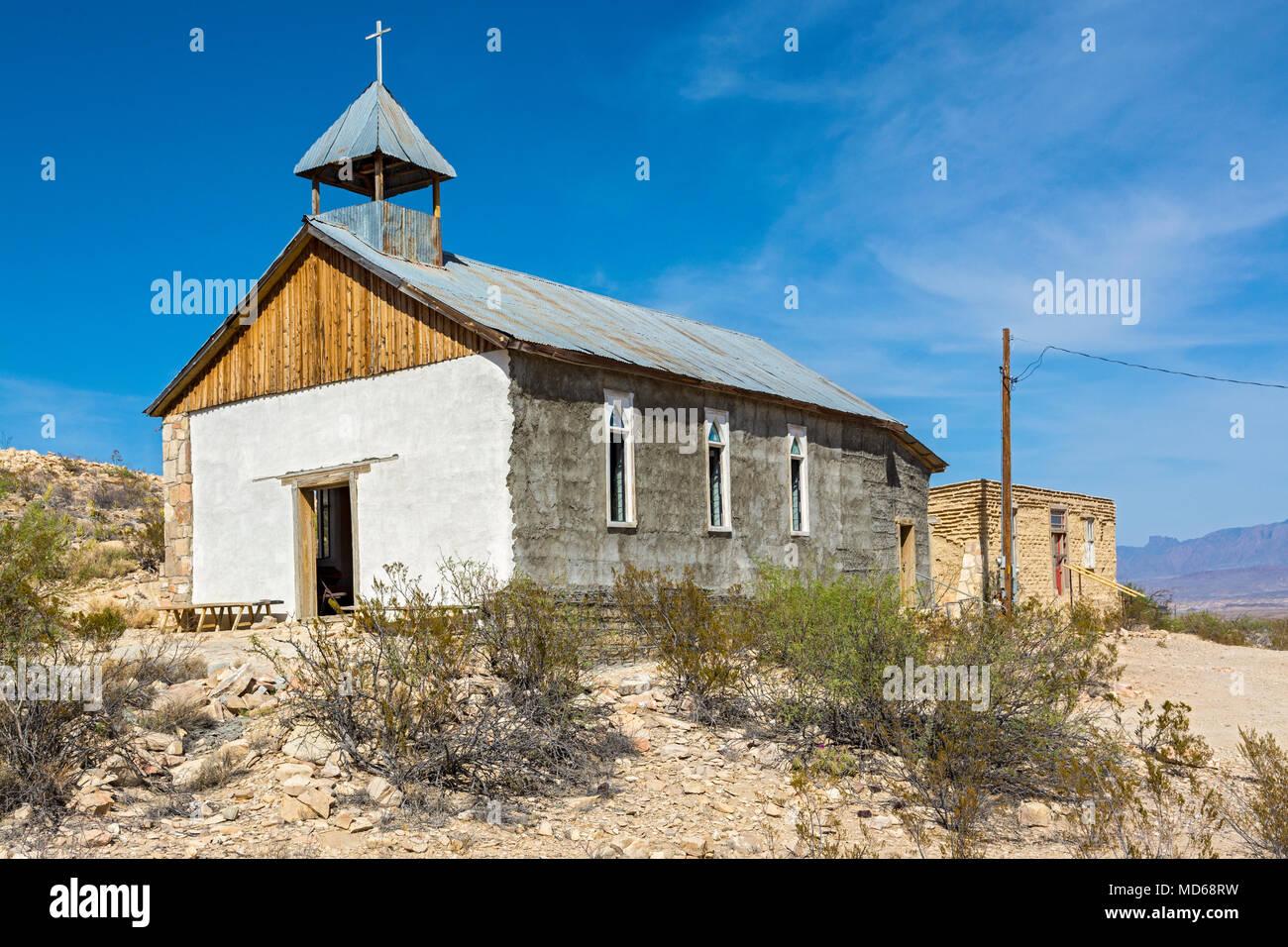 Texas, Brewster County, Terlingua, former mining district, now a semi ...
