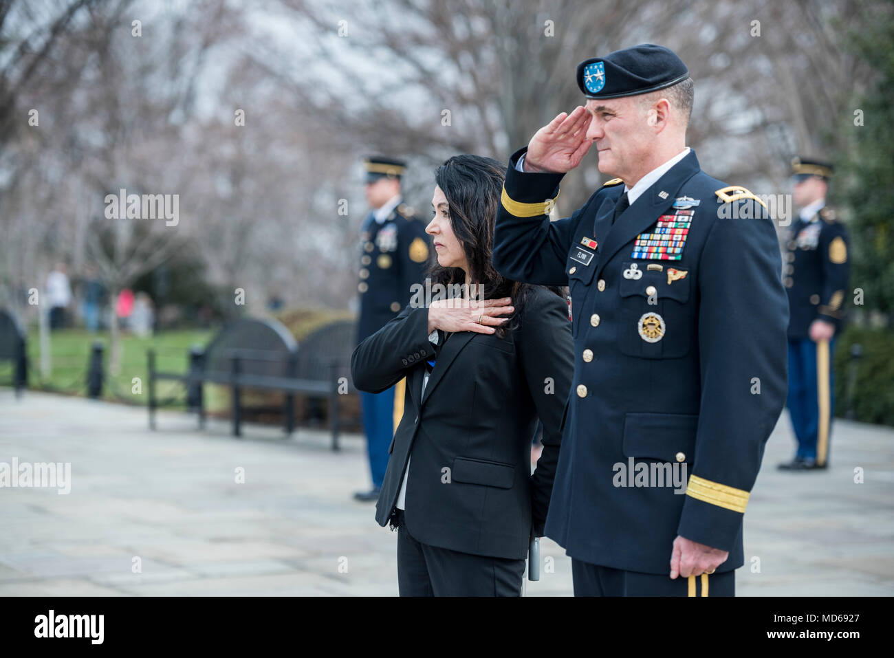 Karen Durham-Aguilera (left), executive director, Army National ...