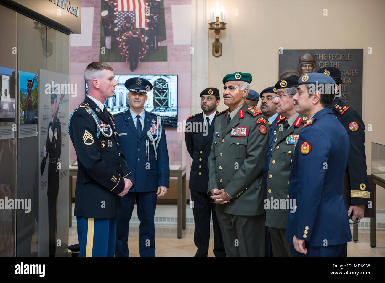 Lt. Gen. Mohammad Khaled Al-Khodr (center), chief of the general staff ...