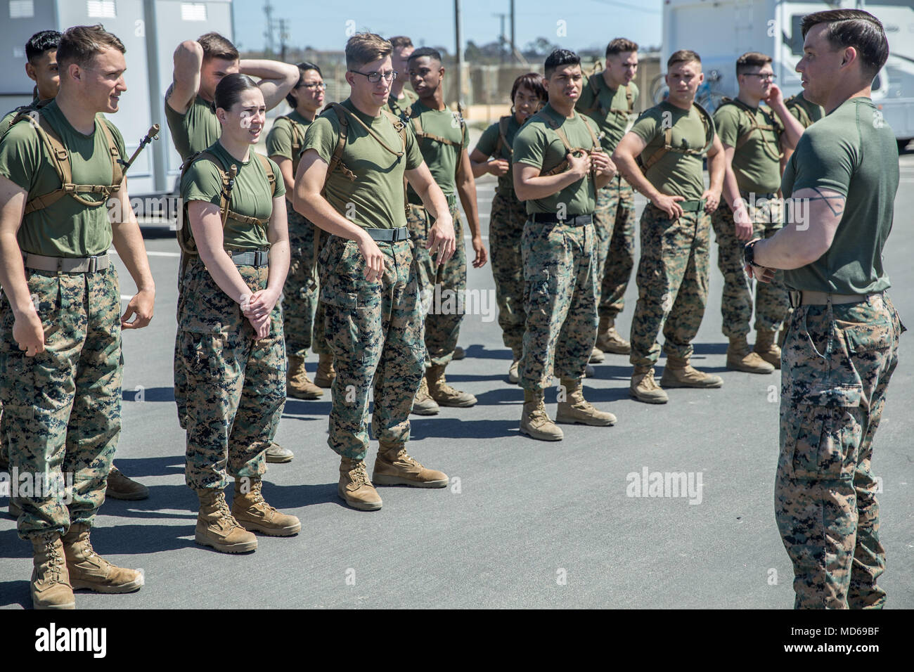 U. S. Marines attending Lance Corporal Leadership and Ethics Seminar ...