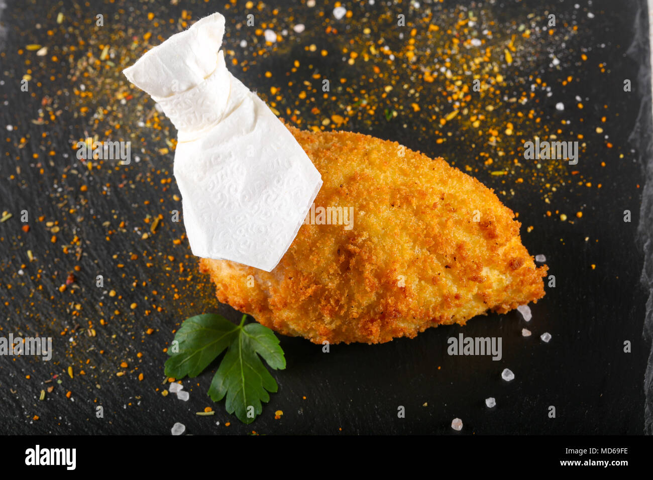 Chicken kiev breaded stuffed chicken hi-res stock photography and ...
