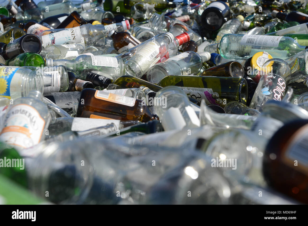 Glass recycling factory in Shetland that breaks down used bottles and ...