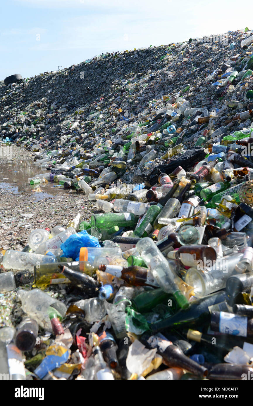 Glass recycling factory in Shetland that breaks down used bottles and ...