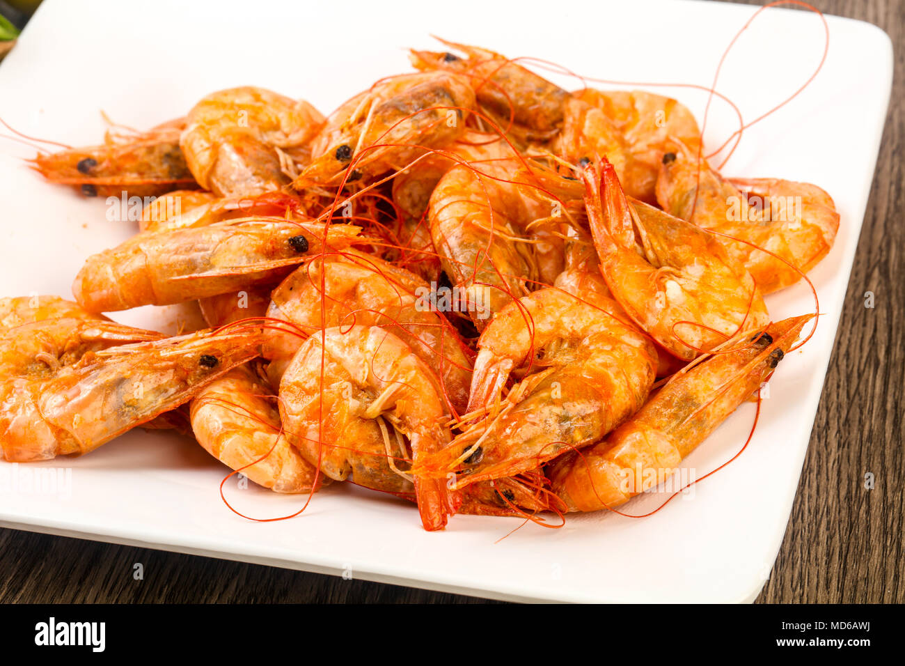 Boiled prawns in the bowl - ready for eat Stock Photo - Alamy