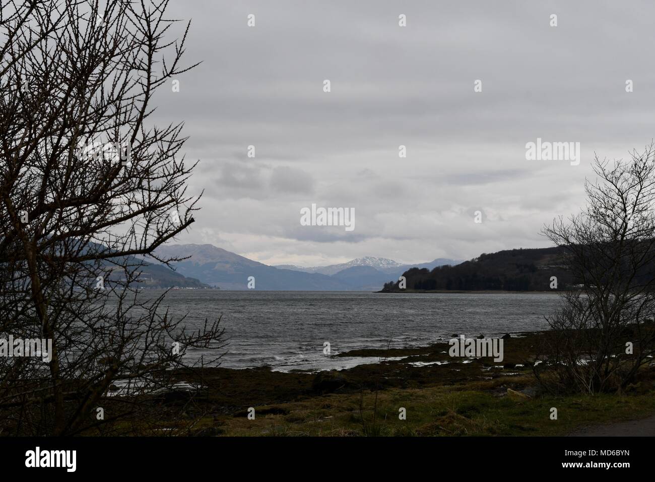 View over the Clyde towards Dunoon from Inverkip beach Stock Photo - Alamy