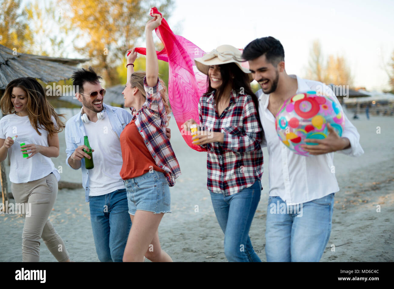 Laughing group outside hi-res stock photography and images - Alamy