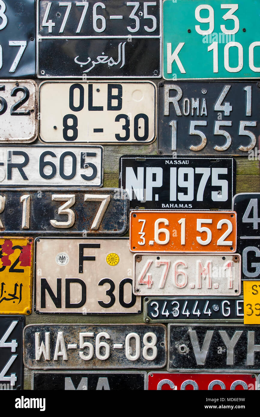 Old car license plates hi-res stock photography and images - Alamy