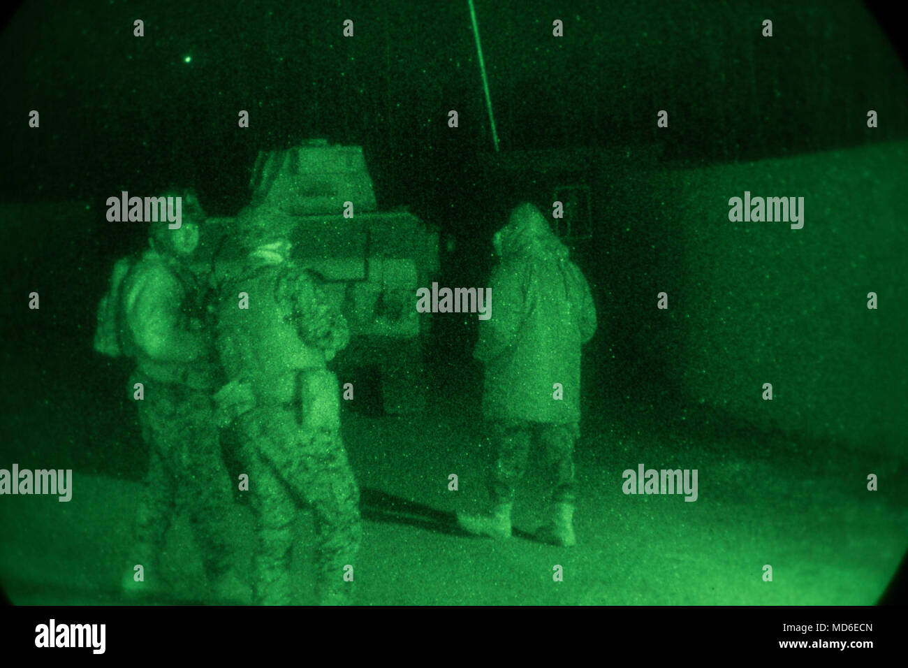 U.S. Marines participates practices tactical night operations during ...