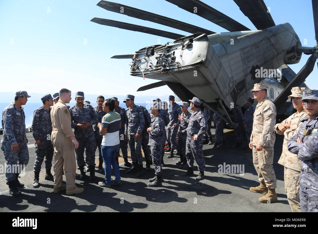 GULF OF AQABA, JORDAN (April 15, 2018) U.S. Marines and Sailors with ...