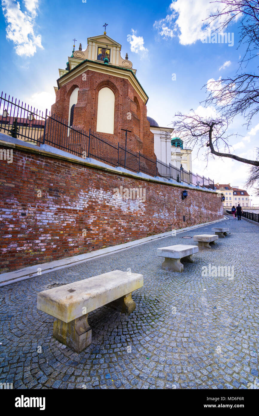 Colorful medieval buildings at the iconic old town of Warsaw, Poland ...