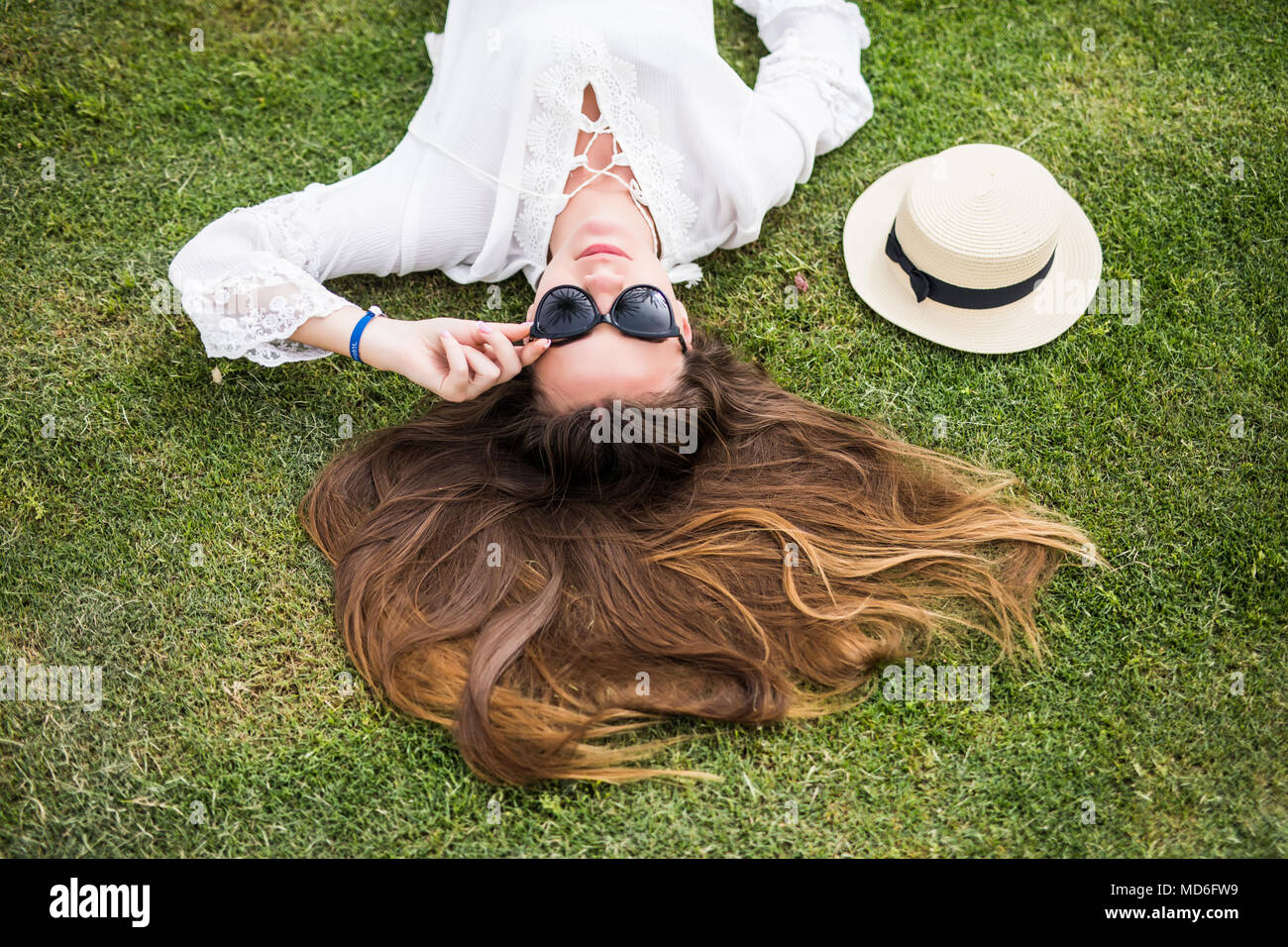 Girl woman lying laying face down hi-res stock photography and images ...
