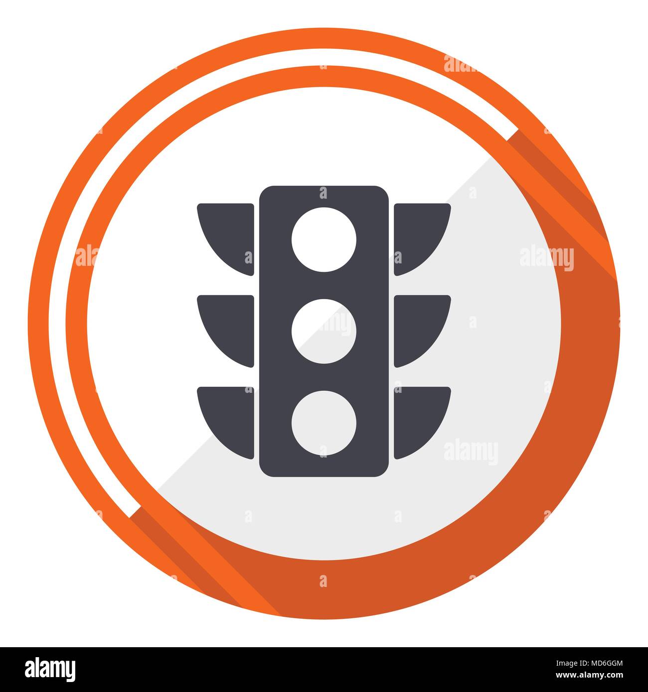 Traffic lights flat design orange round vector icon in eps 10 Stock ...