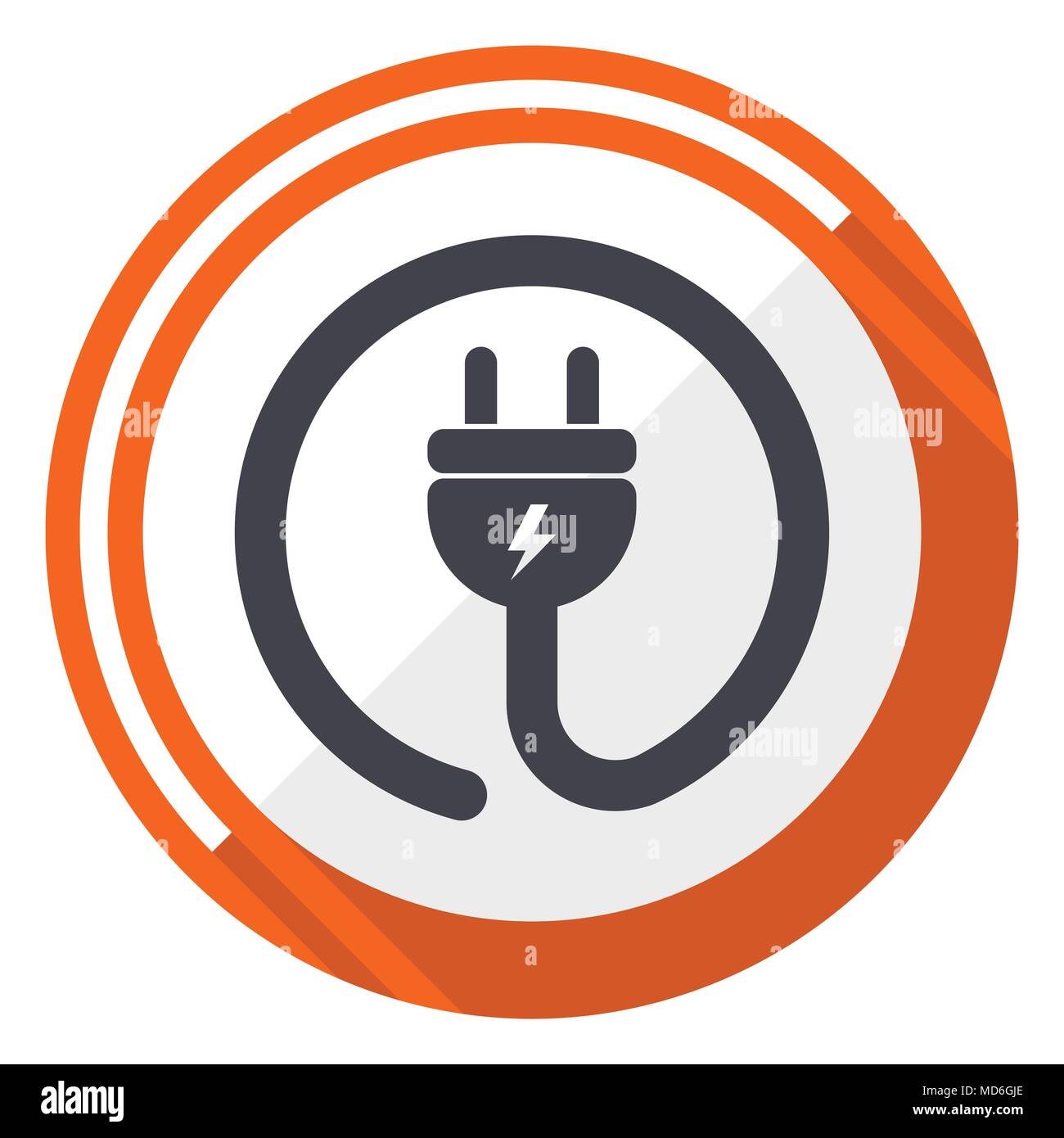 Electric plug flat design orange round vector icon in eps 10 Stock ... Electric plug flat design orange round vector icon in eps 10 Stock ...