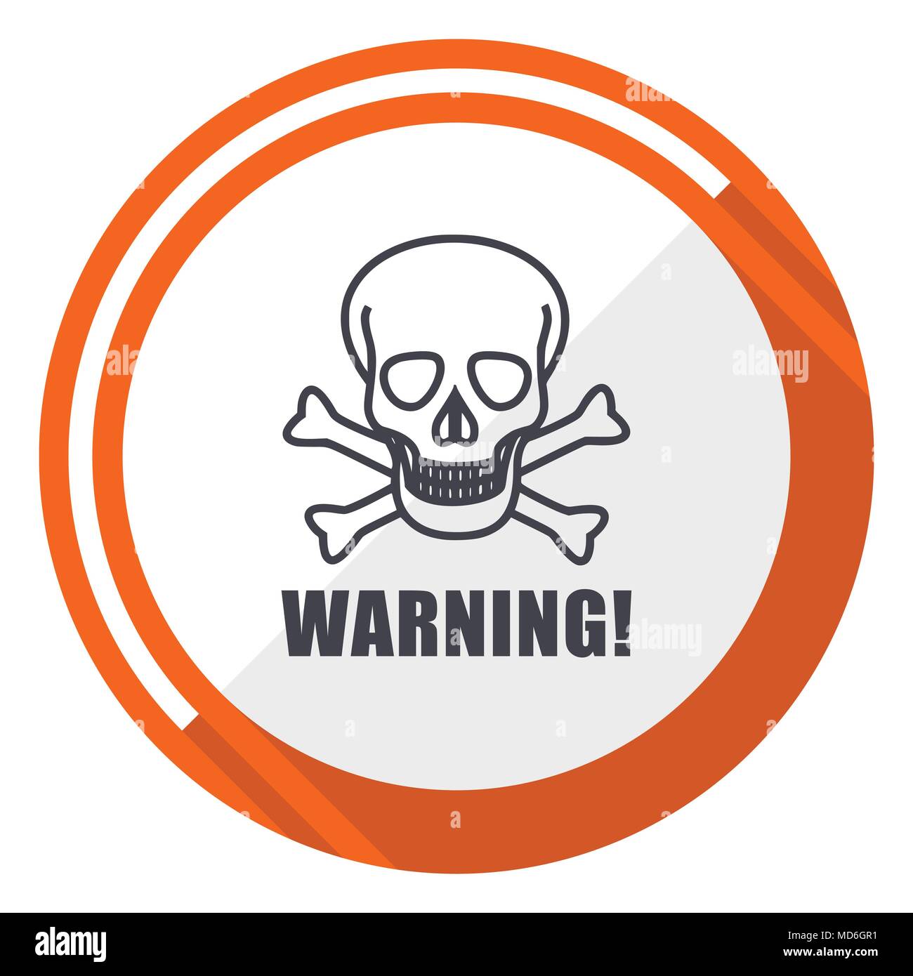 Warning skull flat design orange round vector icon in eps 10 Stock ... Warning skull flat design orange round vector icon in eps 10 Stock ...