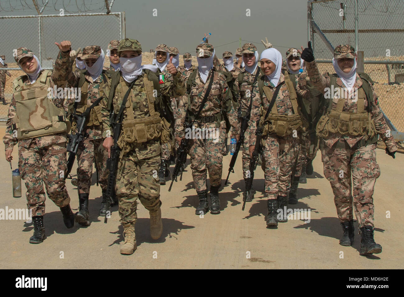 Soldiers with Quick Reaction Force, Jordan Armed Forces finish a 3.2 ...