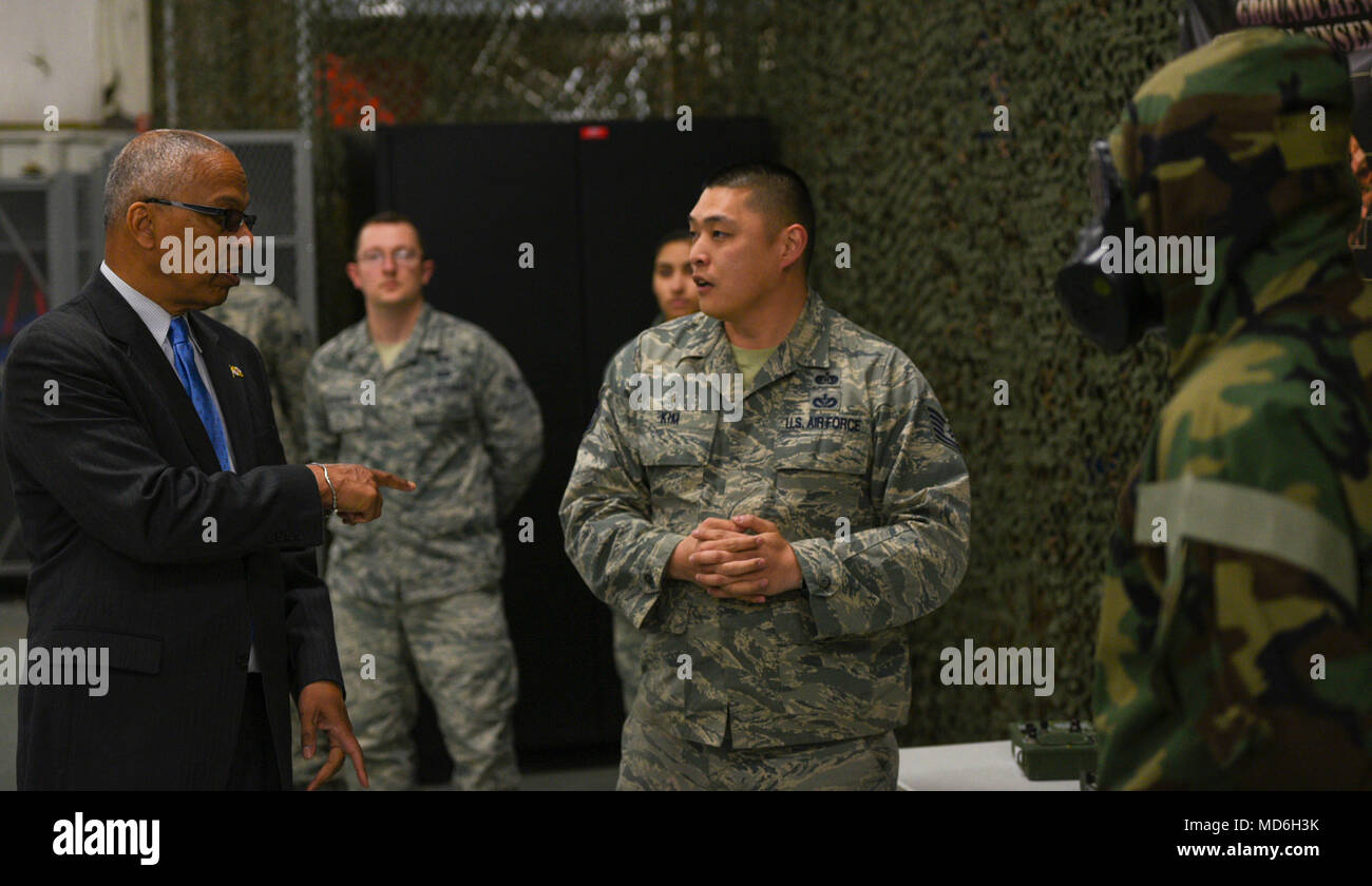 Tech. Sgt. Andrew Kim, center, 11th Civil Engineer Squadron emergency ...