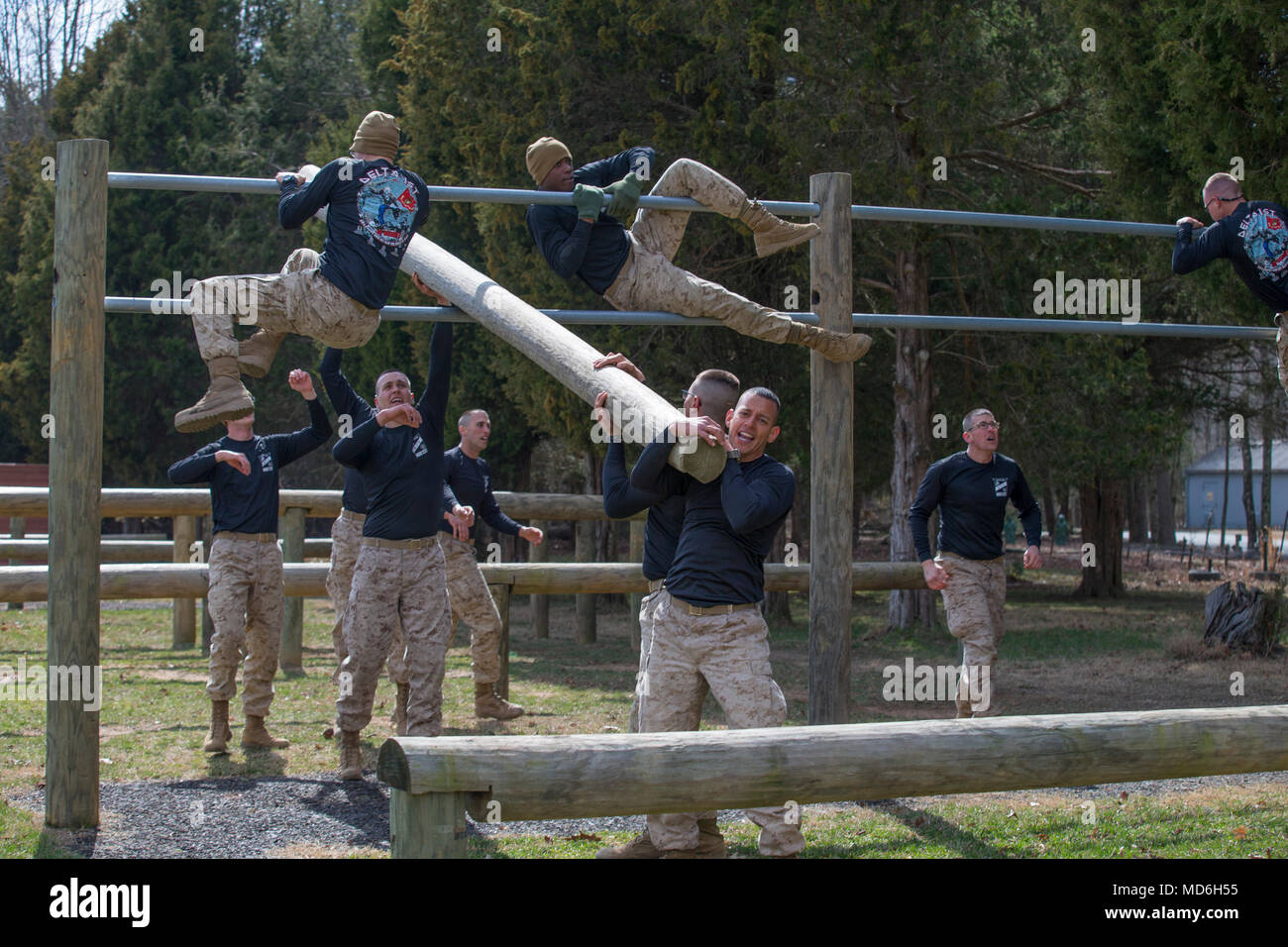 U.S. Marine officer candidates with 1st Platoon, Delta Company ...