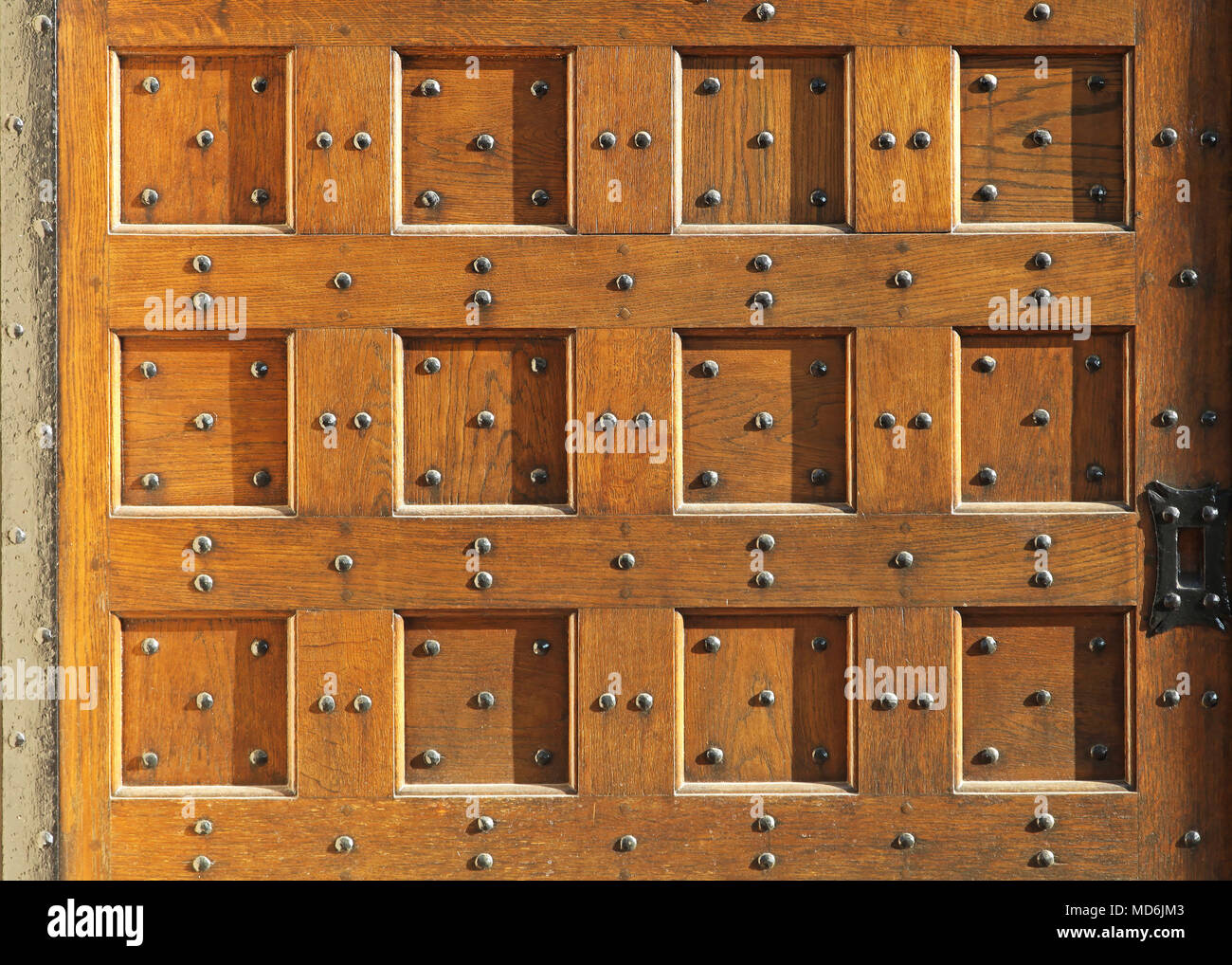 Medieval Style Wood Texture With Iron Details Stock Photo - Alamy